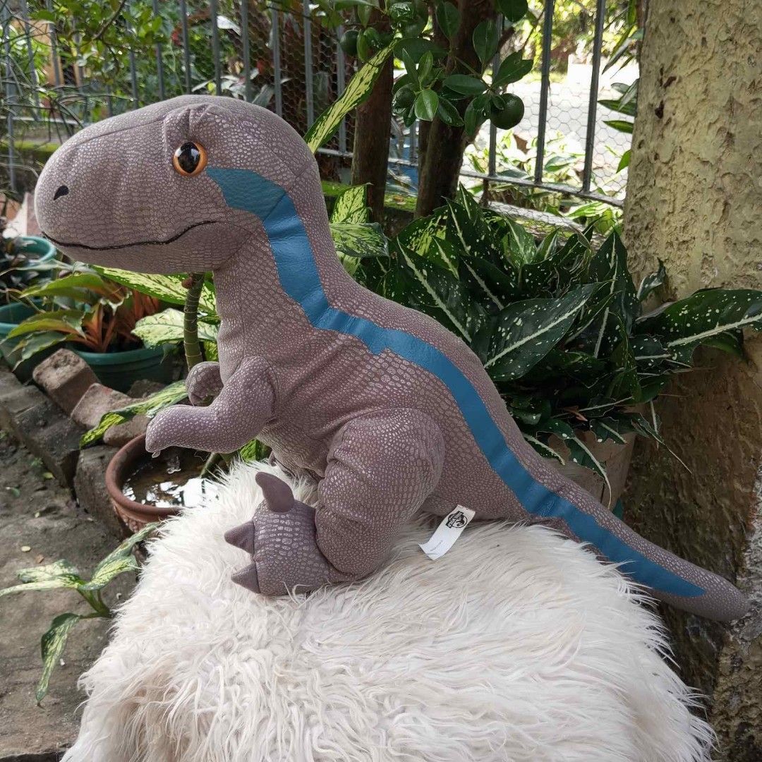 JURASSIC WORLD Park Blue Raptor Dinosaur Velociraptor Plush Toy ...
