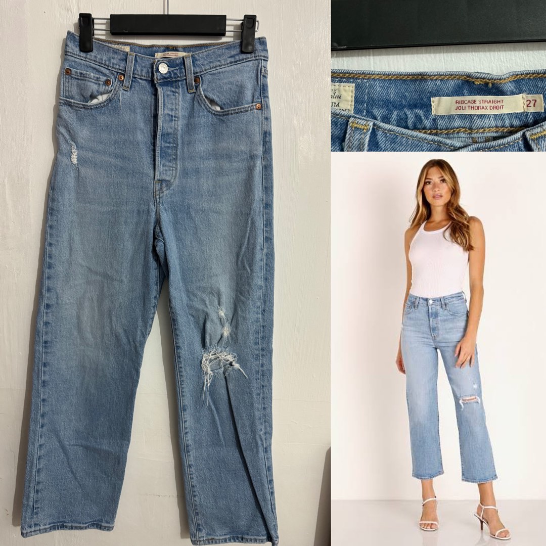 Levis Ribcage Straight, Women's Fashion, Bottoms, Jeans on Carousell