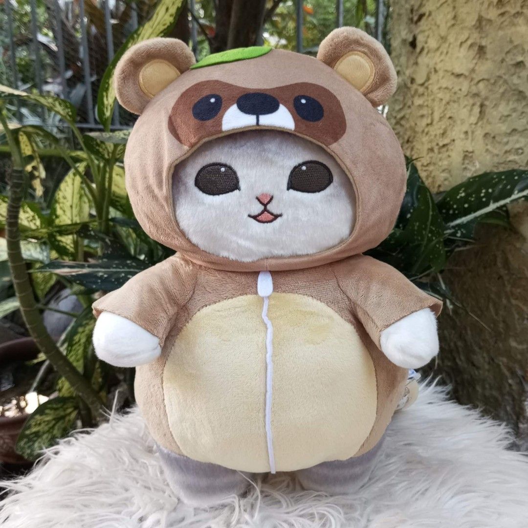 MOFUSAND Warm Raccoon Pajama Nyan Big Authentic Plush Toy, Hobbies ...