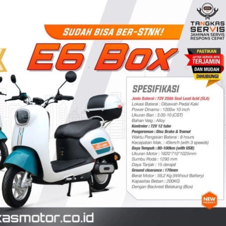 Motor Listrik Bekas E6 Box Tangkas 2024, Motor di Carousell