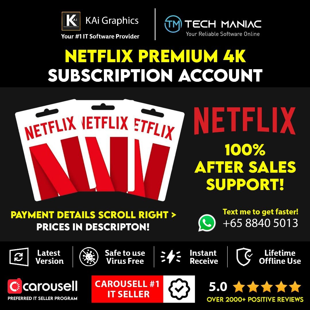 ⭐️Netflix Premium 4K Ultra HD Gift Card - 6 / 12 Months Available!⭐️ ...