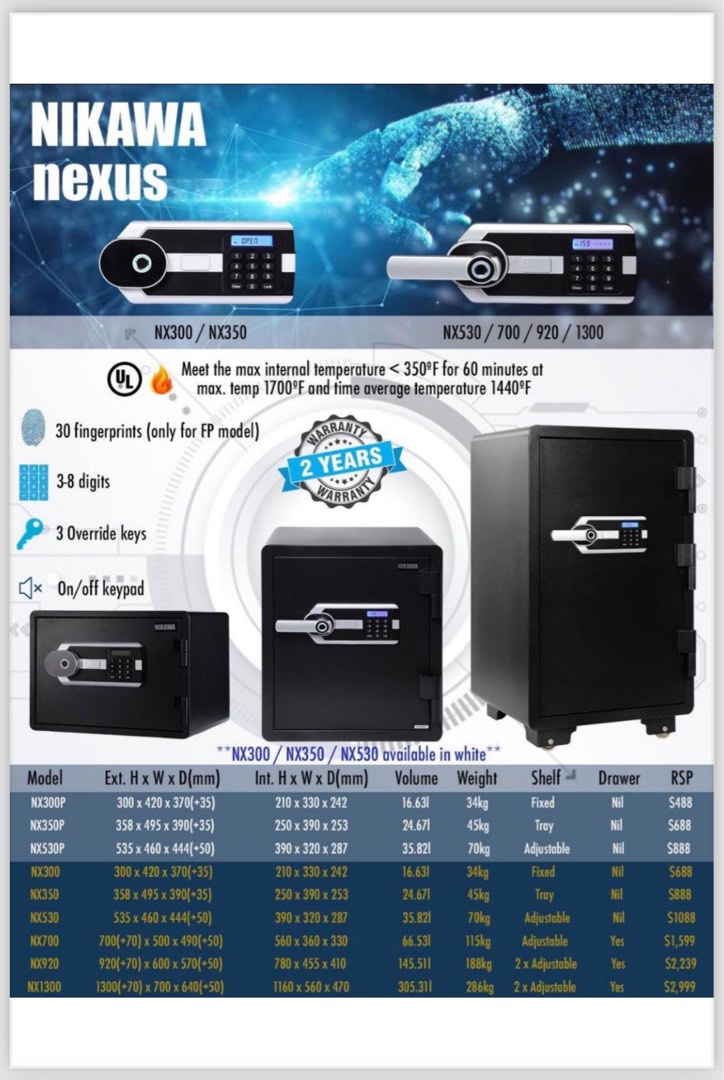 Nikawa Nexus fire resistance safe box / safe box / safe deposit ...