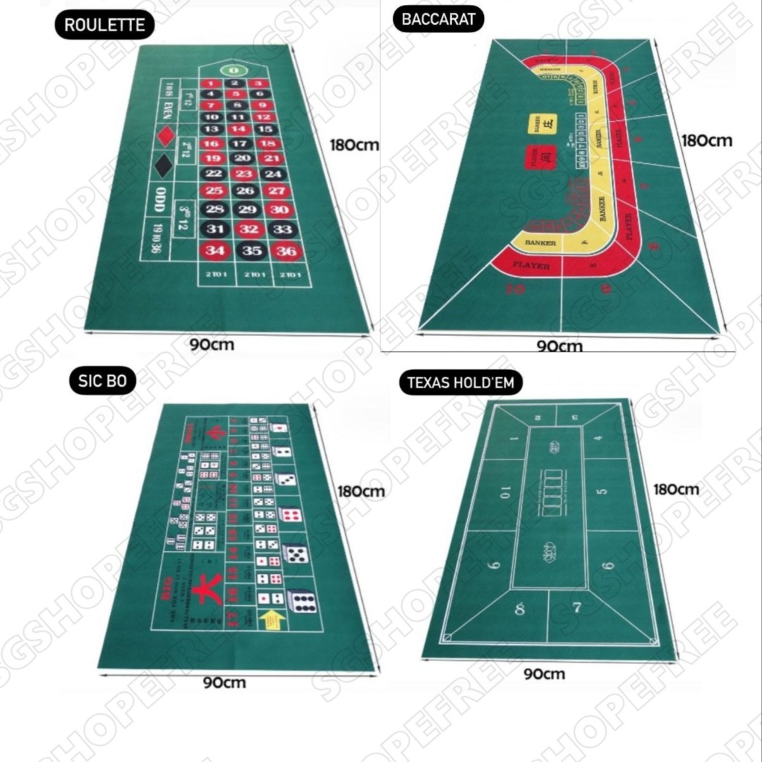 Poker Sicbo Bacarrat Big Small Texas Poker Mat 90x180cm (H0692 ...