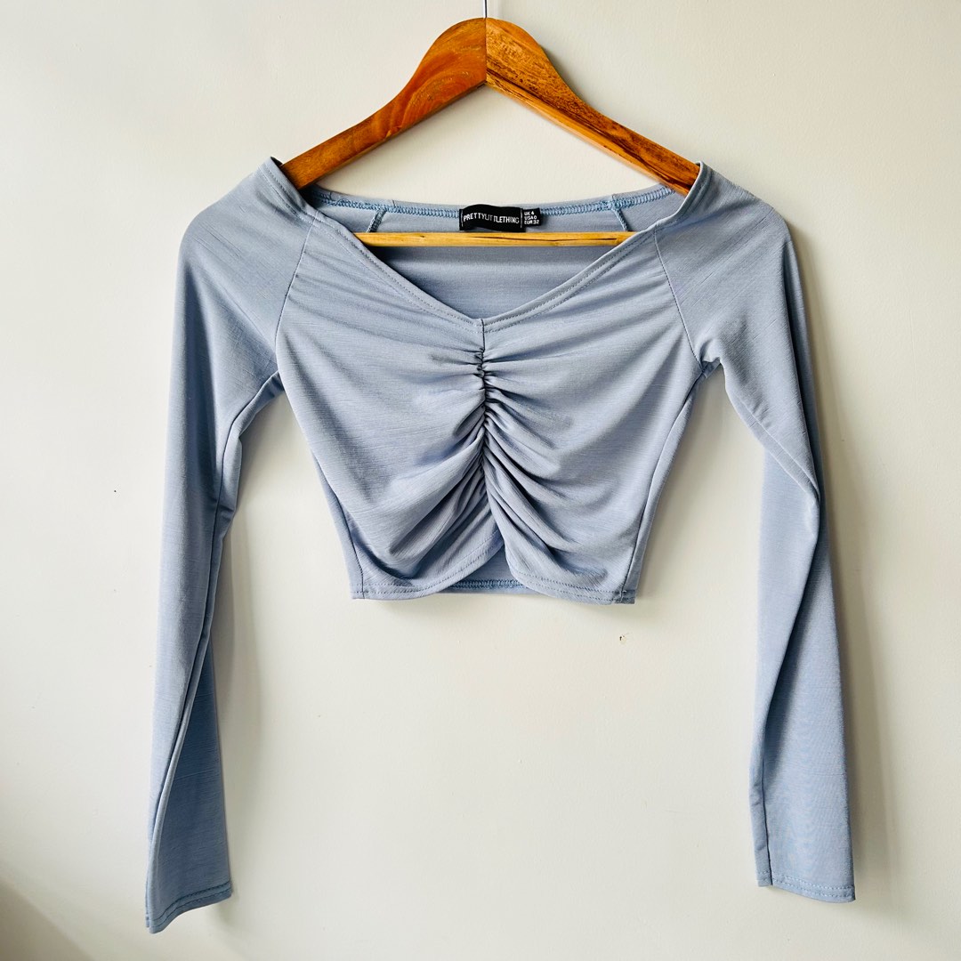 Pretty Little Thing Blue Top, Women's Fashion, Tops, Blouses on Carousell