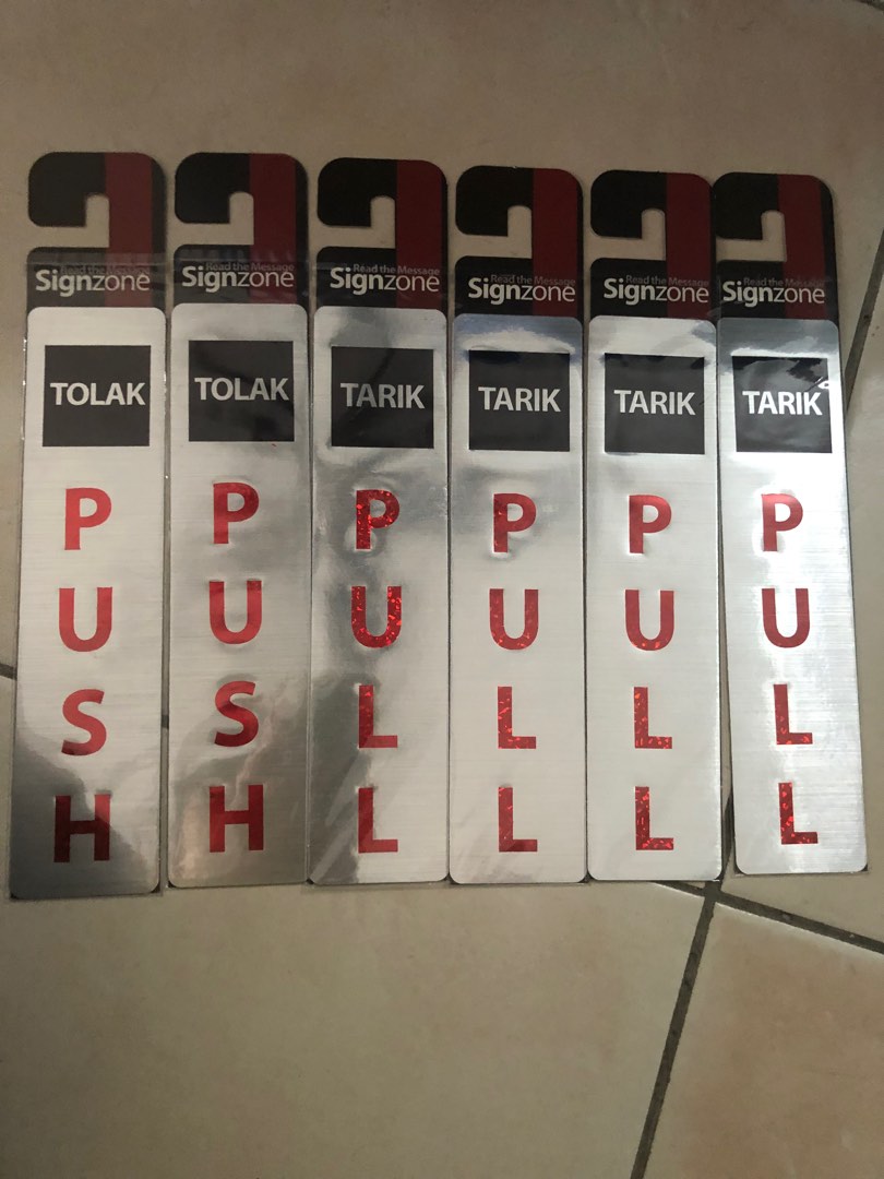 Push/pull tarik/tolak door sign sticker, Everything Else, Others on ...