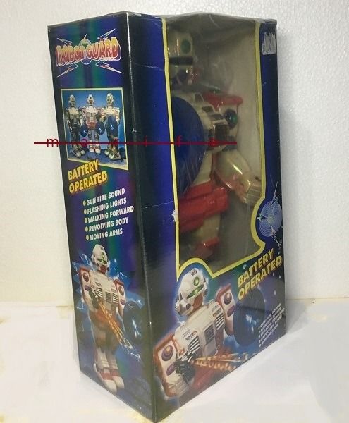 rare Huge battery operated robot guard Kamco sentinel walking- tin toys ...