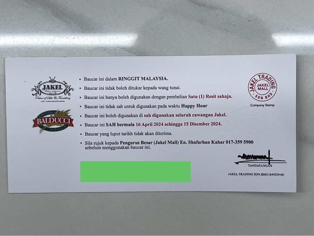 RM900 Jakel Mall Voucher Jakel Textile, Tickets & Vouchers, Vouchers on ...