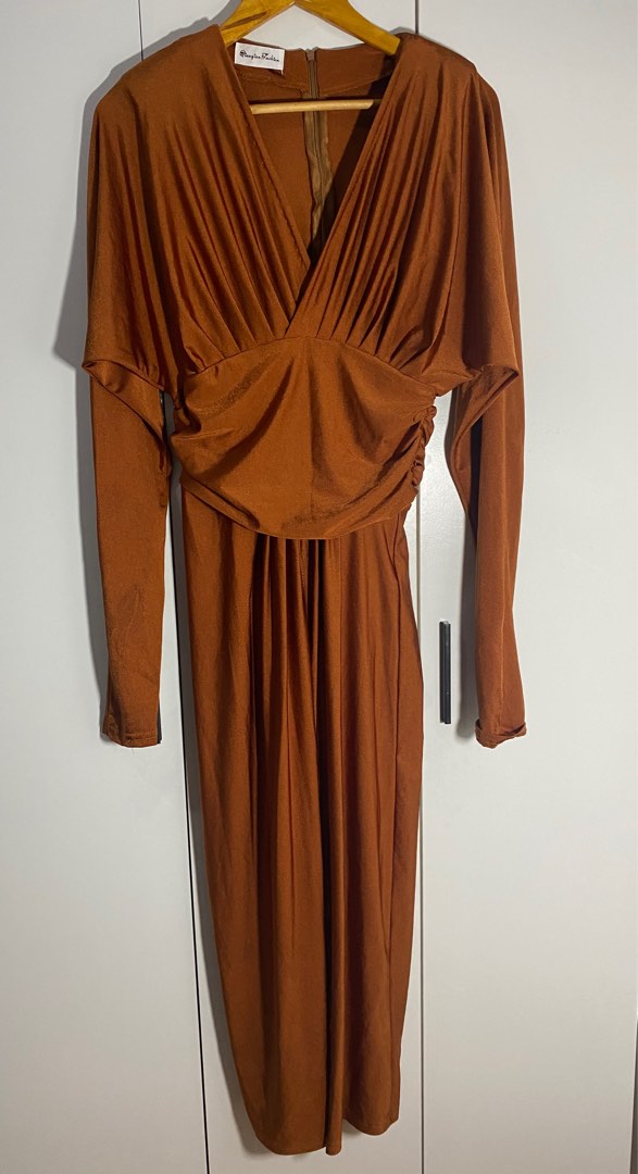 Rust Orang Gown, Women's Fashion, Dresses & Sets, Evening dresses ...