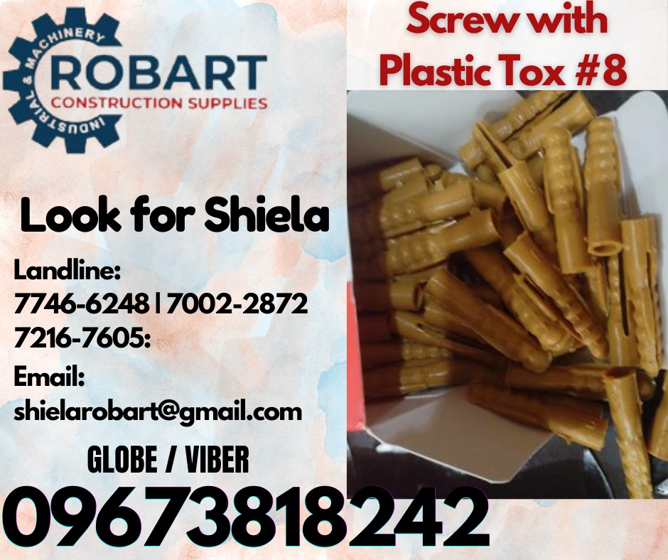 Screw with Plastic Tox #8, Commercial & Industrial, Construction Tools ...