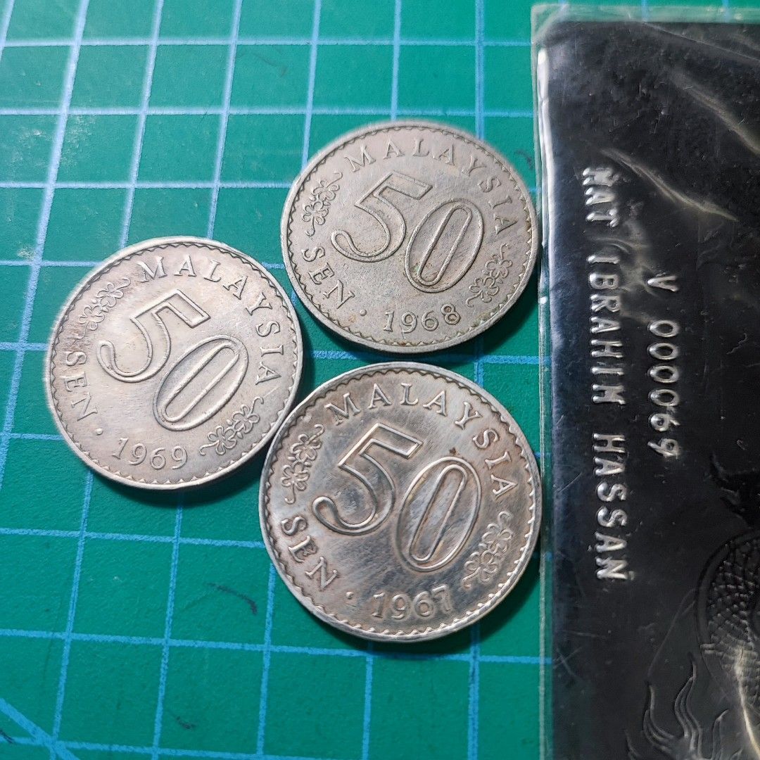 Set 2 Duit Lama 50 Sen 1967/1968/1969 SE Viral, Hobbies & Toys ...