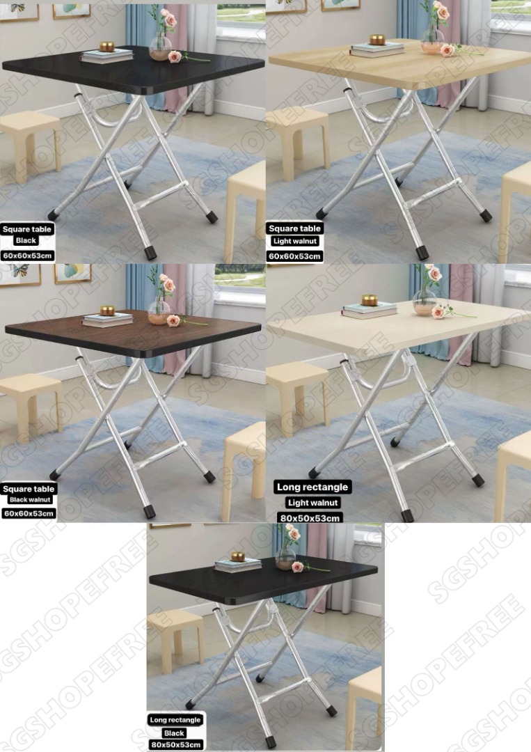 Simple Folding Table Home Multi Use Rectangular Square Portable ...