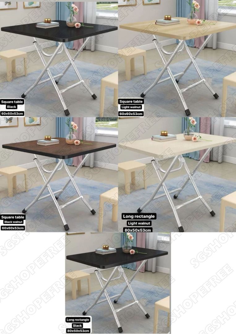 Simple Folding Table Home Multi Use Rectangular Square Portable ...