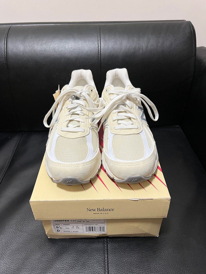 US 9.5, New Balance 990 v4, Limestone/ white, Made in USA, Teddy Santis ...
