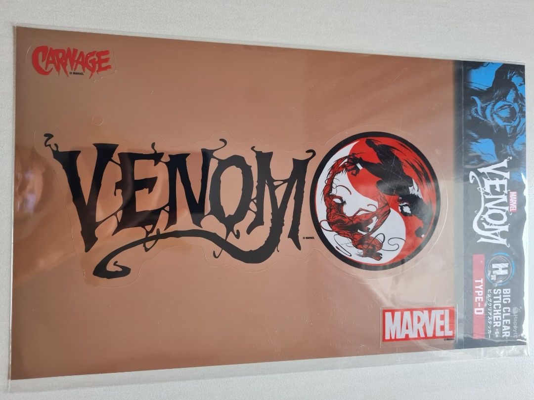 Venom spiderman clear sticker big official goods, Hobbies & Toys ...