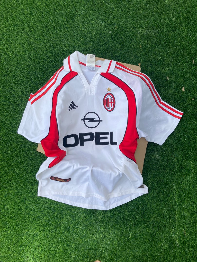 Vintage adidas nike AC Milan 2001 away jersey jersi kit, Men's Fashion ...