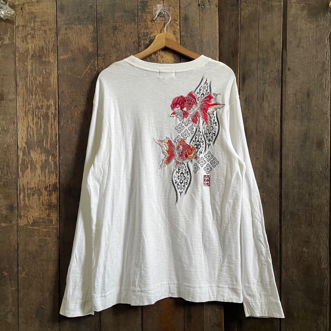 Vintage Karakuri Punk Fish Koi Longsleeve Tee, Men's Fashion, Tops ...