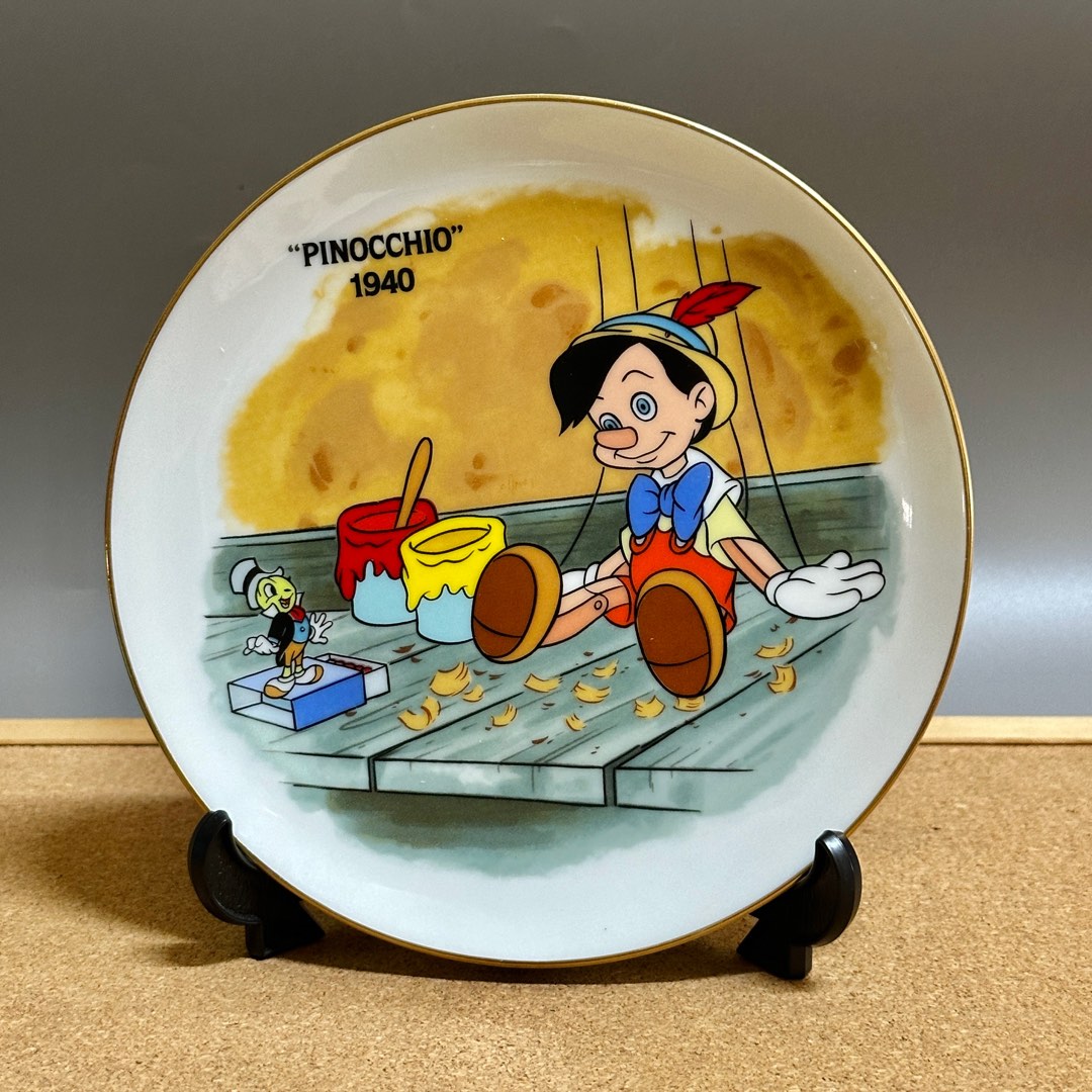 Vintage Tokyo Disneyland Pinocchio Ceramic Deco Plate 16cm (free stand ...