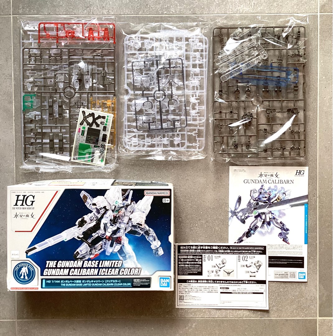 [全新未砌] Bandai Gundam Base 限定 - HG 1/144 Gundam Calibarn Clear Color 水星之 ...