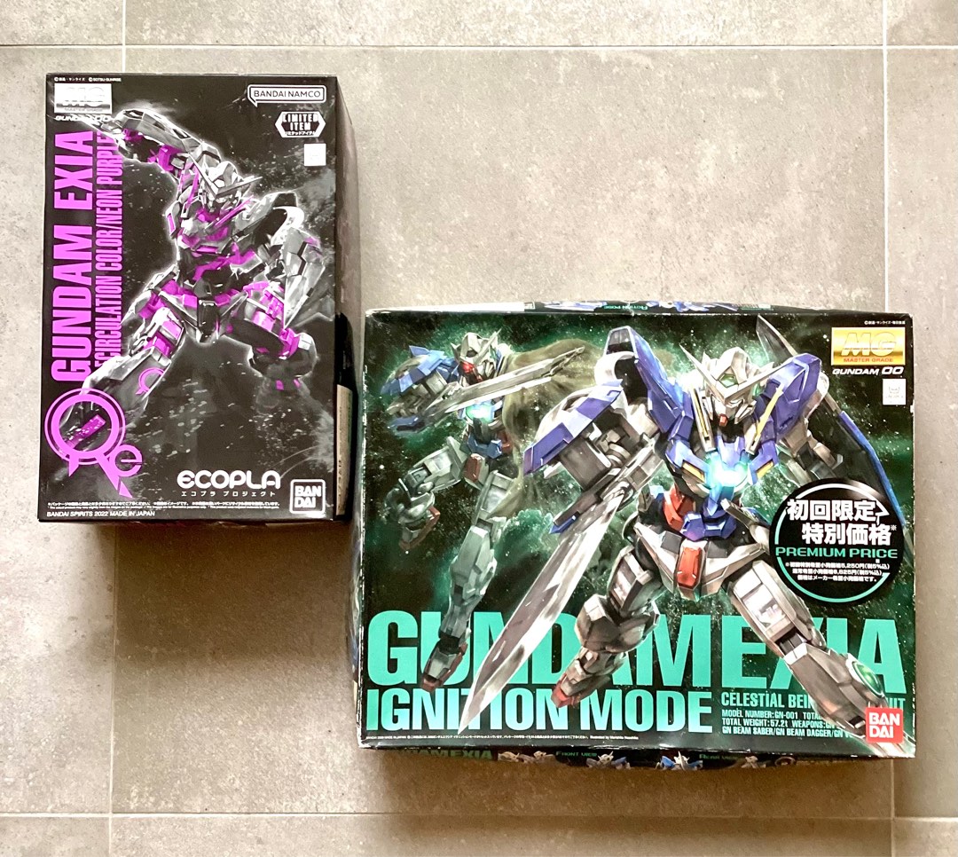 [全新未砌+已砌部份當散件] Bandai MG Gundam Exia ecopla 系列 Neon Purple + Gundam ...