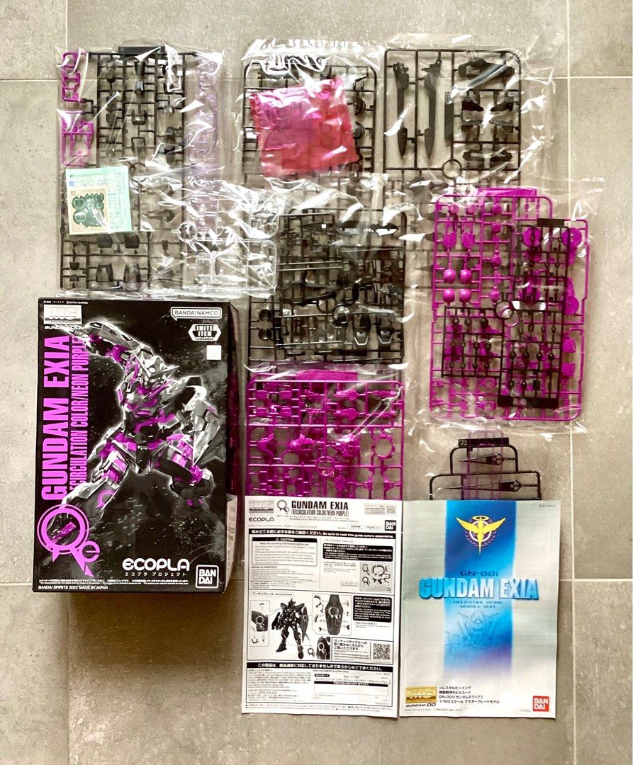 [全新未砌+已砌部份當散件] Bandai MG Gundam Exia ecopla 系列 Neon Purple + Gundam ...