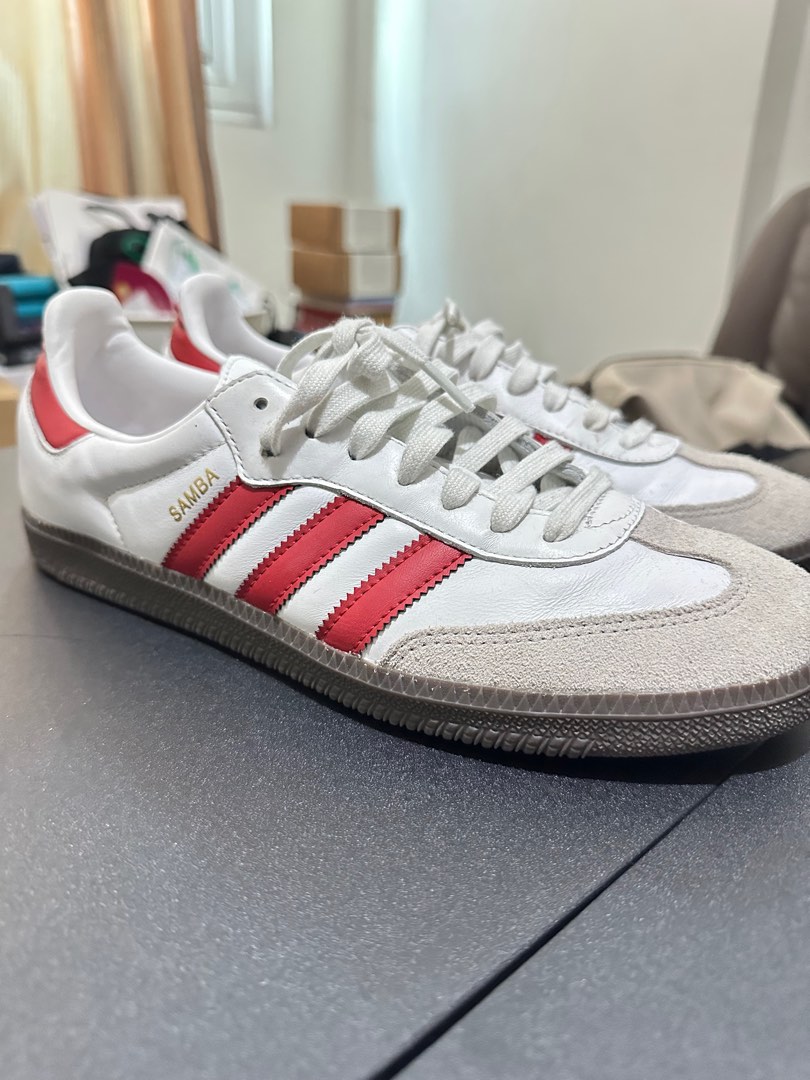 Adidas Samba Red, Men's Fashion, Footwear, Sneakers on Carousell