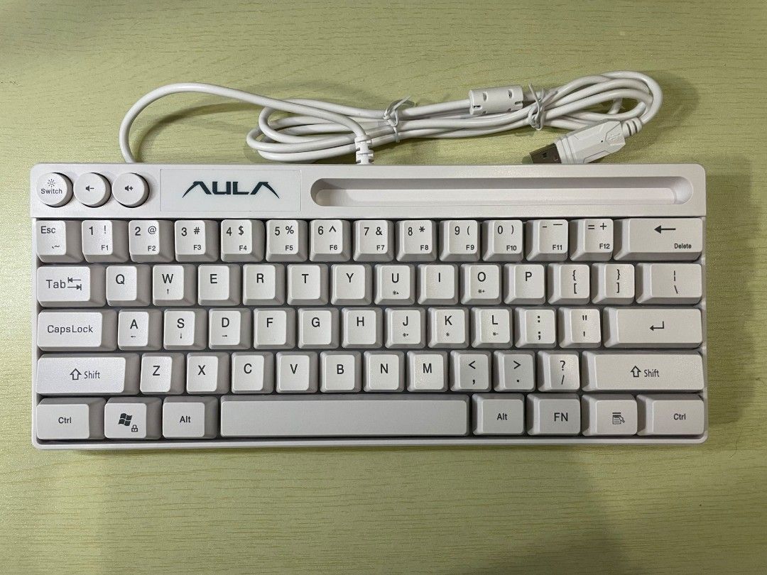 Aula F3061 Membrane Keyboard White | RGB TKL Wired Silicone Keyboard ...