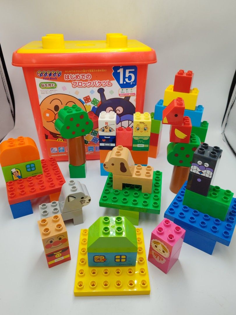 Bandai Block Labo Anpanman The First Block Bucket, Hobbies & Toys, Toys ...