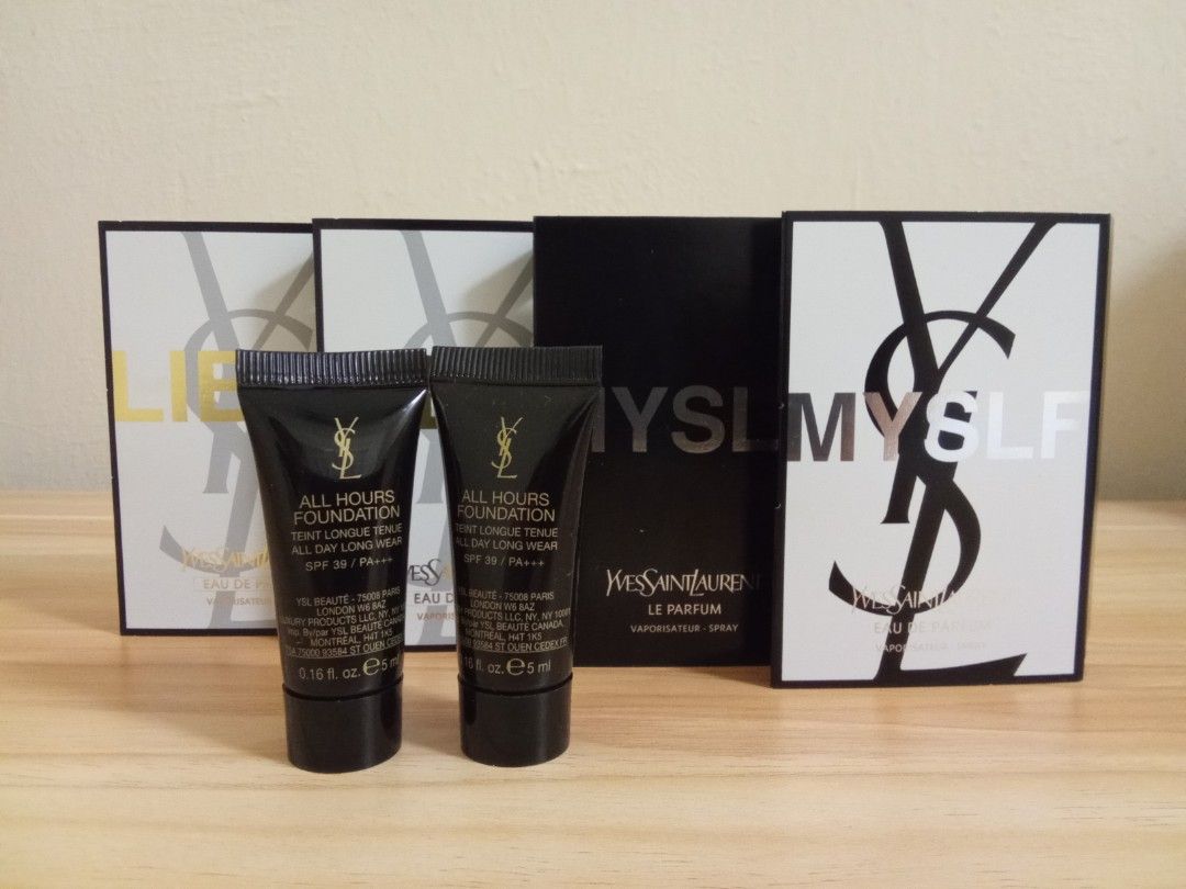 Bundle YSL Perfume Vial 1.2ml & YSL All Hours Foundation MN7 5ml, Beauty & Personal Care ...