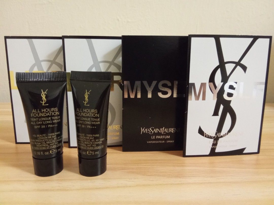 Bundle YSL Perfume Vial 1.2ml & YSL All Hours Foundation MN7 5ml ...