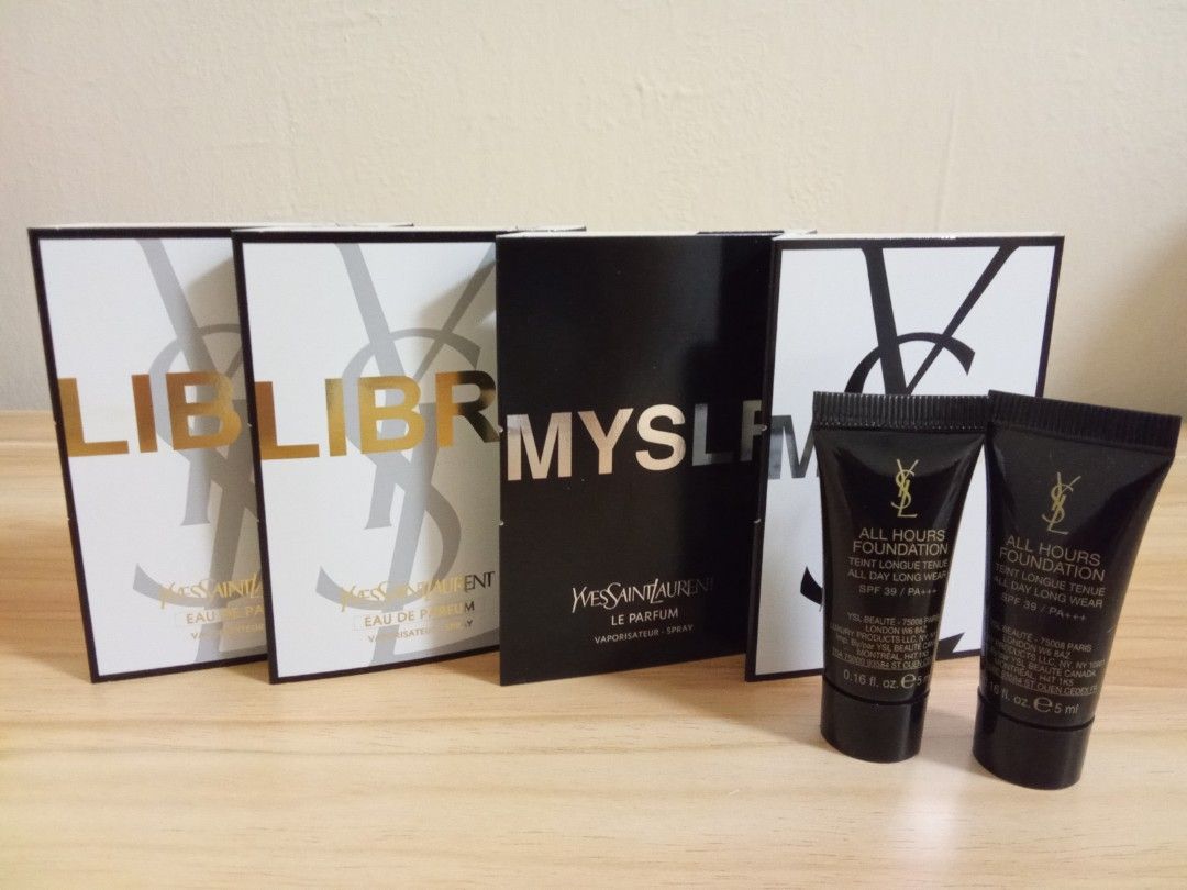 Bundle YSL Perfume Vial 1.2ml & YSL All Hours Foundation MN7 5ml ...