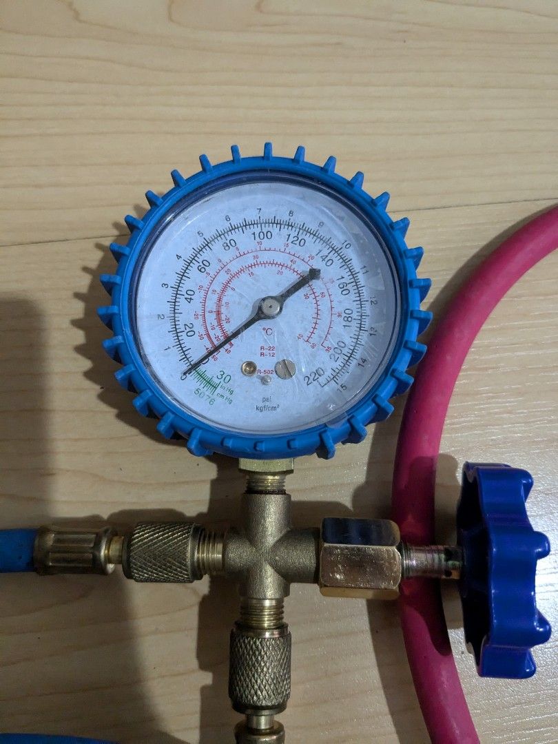 Car AC Aircon refrigerant gas meter gauge charging hose, Car ...