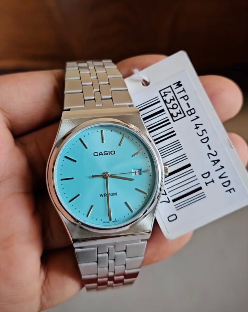 Casio MTP-B145D-2A1 Tiffany Blue, Men's Fashion, Watches & Accessories ...
