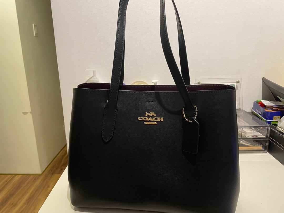 Coach black tote bag office bag, Luxury, Bags & Wallets on Carousell