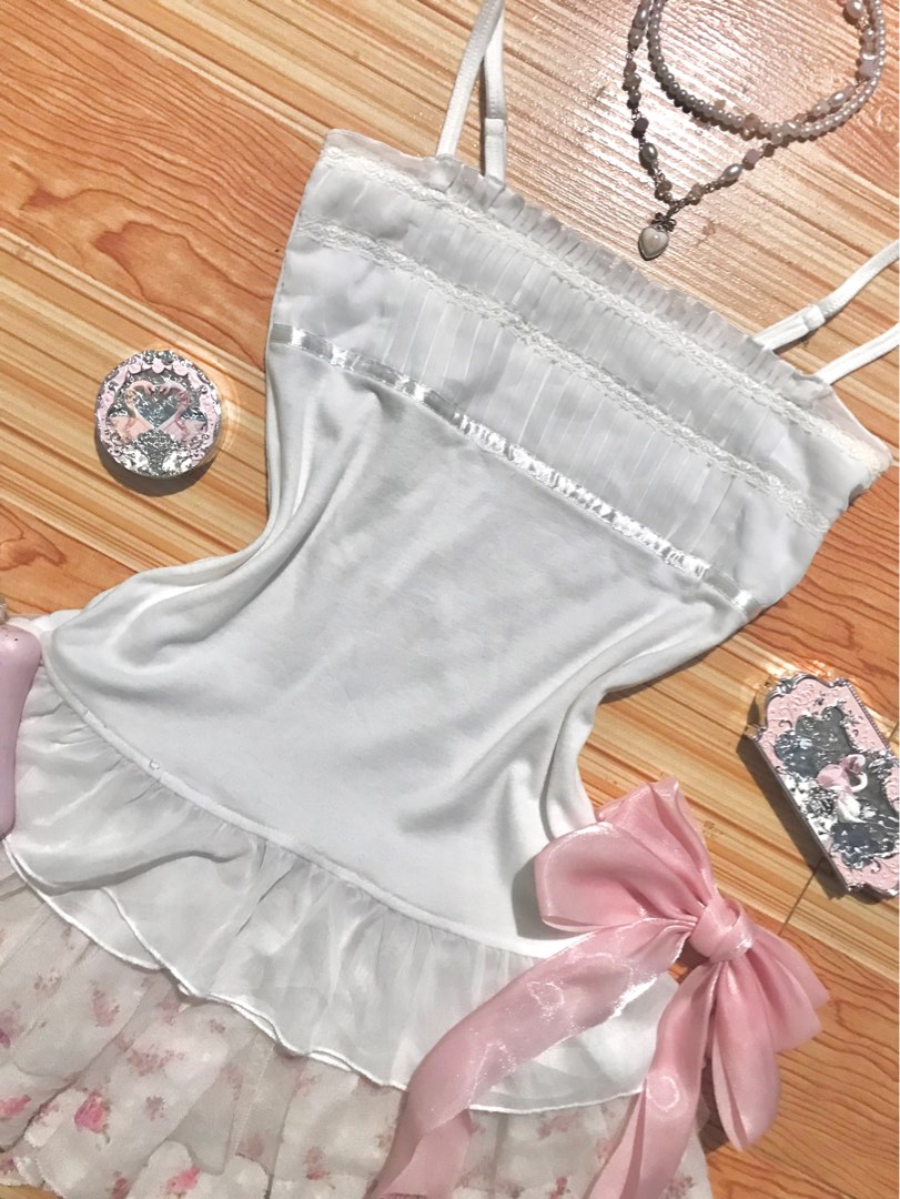 Coquette Dollette Baby doll lace milkmaid chiffon ribbon sleeveless ...