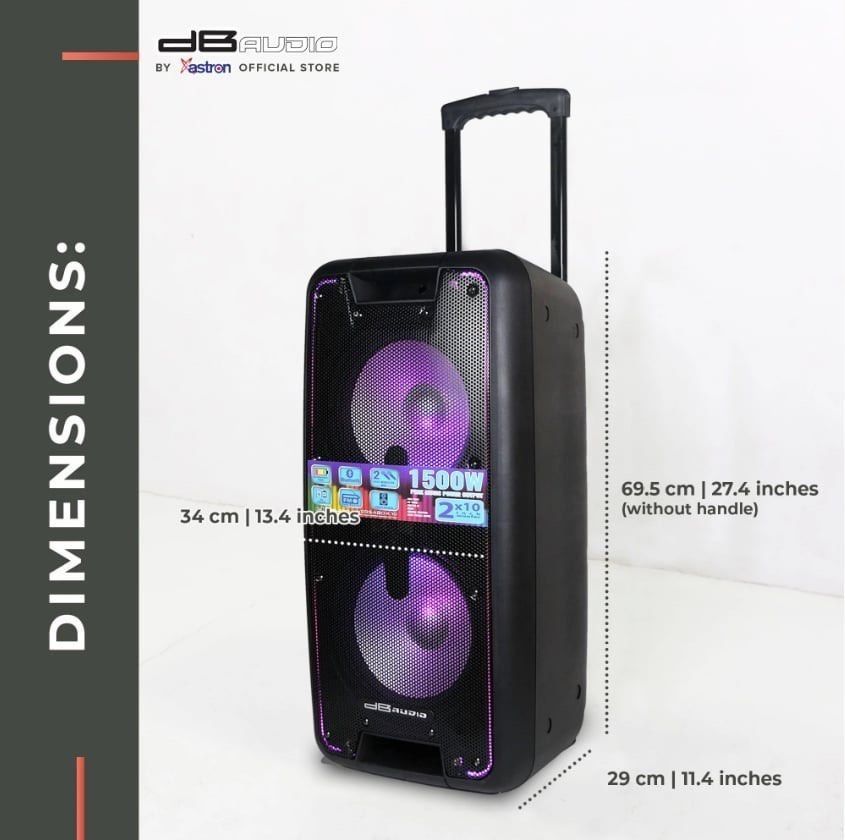 DB Audio by Astron VERSABOX-10 Portable Mobile Trolley Bluetooth ...