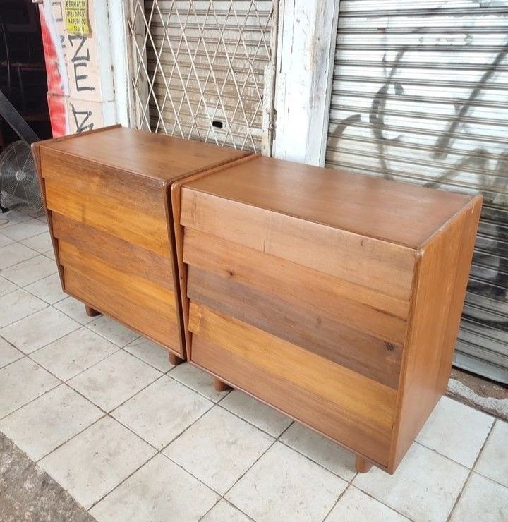 Drawer Art Deco Kembar Original Vintage Thn 1960 Antik Jati Tua Solid ...
