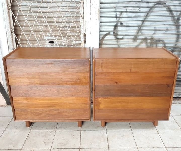 Drawer Art Deco Kembar Original Vintage Thn 1960 Antik Jati Tua Solid ...