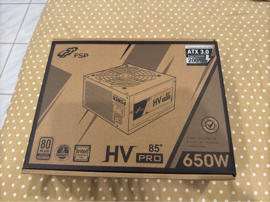 FSP HV Pro 650w 85+ Bronze Non Modular Power Supply, Computers & Tech ...