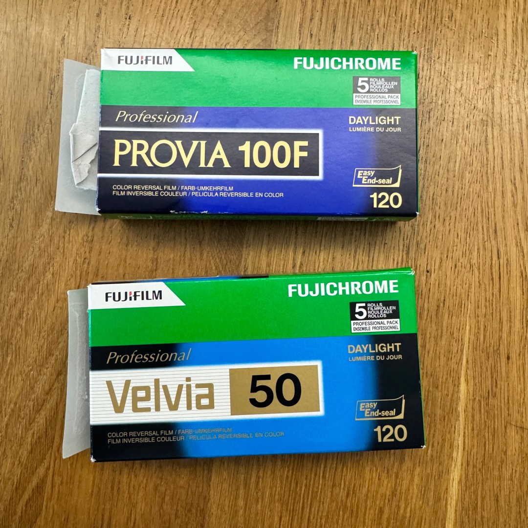 Fujifilm Professional Provia 100F Velvia 50 120mm Color Reversal Film ...