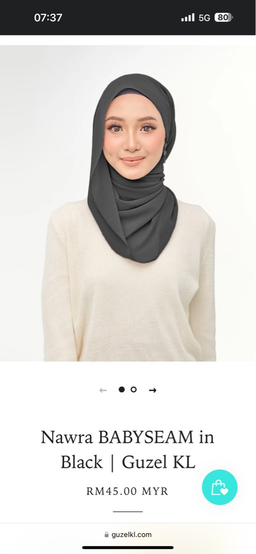 Guzel Kl Nawra Babyseam in Black, Women's Fashion, Muslimah Fashion ...