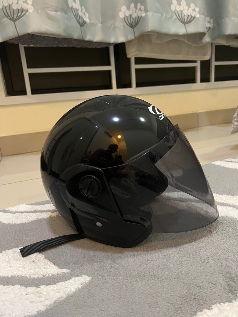 Helmet Hitam Fullface OneCV, Motorbikes on Carousell
