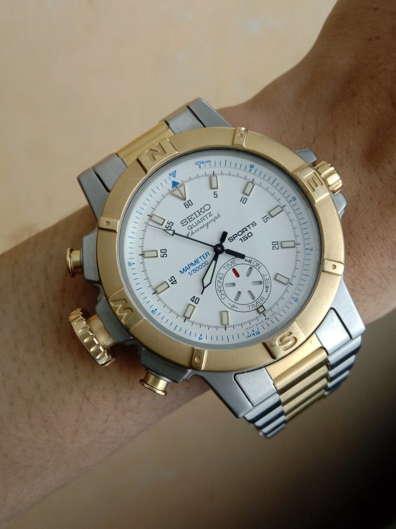 Jam Tangan Seiko Dancing Hands Mapmeter Chronograph, Fesyen Pria, Jam ...