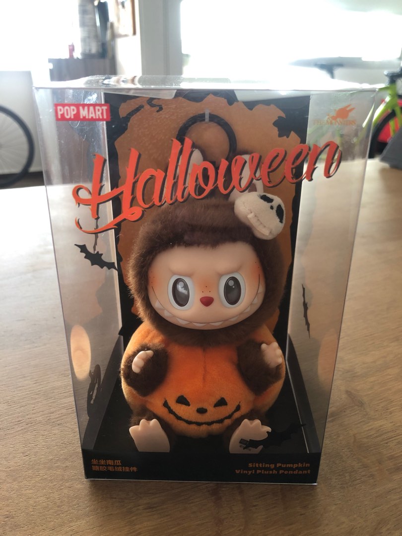 Labubu Happy Halloween Party Series Sitting Pumpkin Vinyl Plush Pendant ...