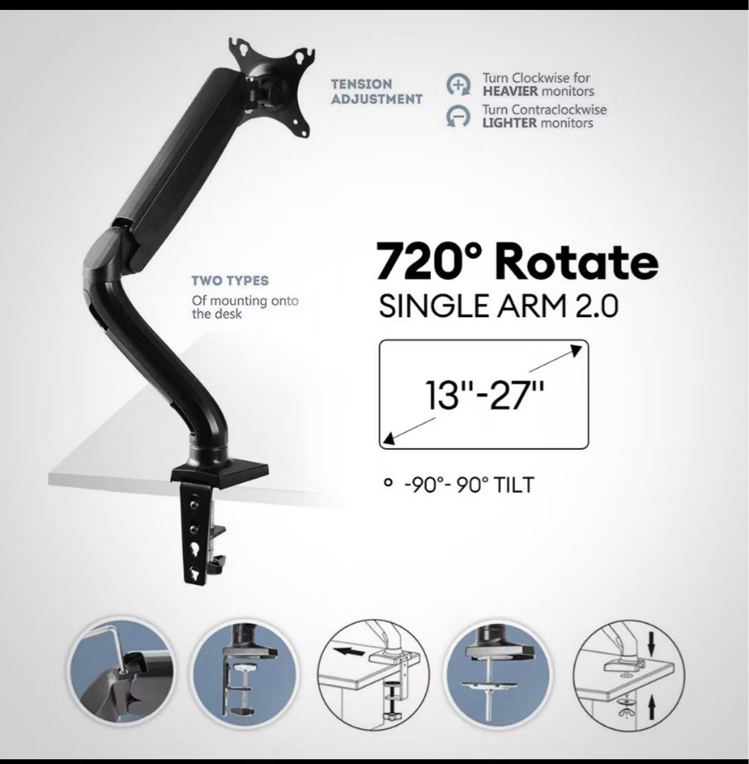 Monitor arm expose, Computers & Tech, Parts & Accessories, Other ...