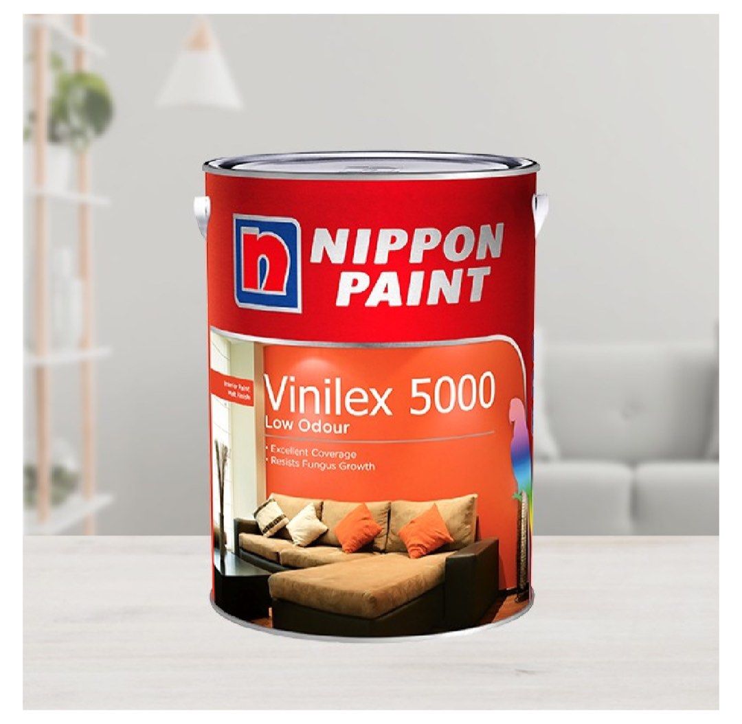 20 liters Nippon Paint Vinilex 5000 20L white, Furniture & Home Living ...