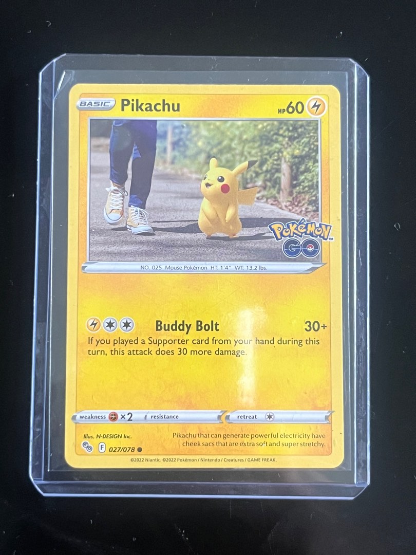 Pikachu Pokemon GO card (basic), Hobbies & Toys, Toys & Games on Carousell