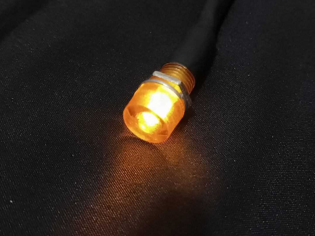 PILOT BULB 12V CIRCLE HEAD 10mm 2-PIN with WIRE (1-PC per ORDER ...