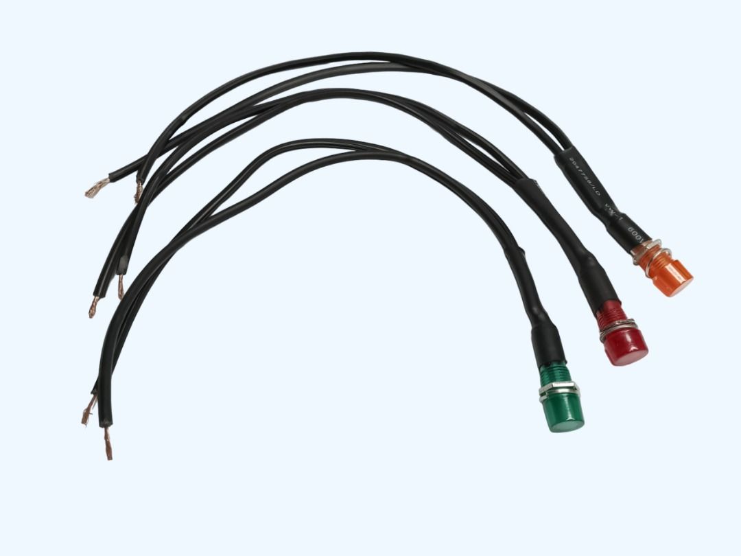 PILOT BULB 220V CIRCLE HEAD 10mm 2-PIN with WIRE (1-PC per ORDER ...