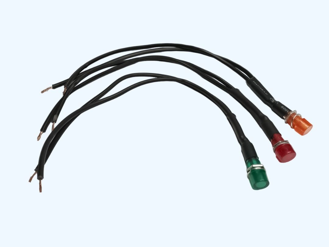 PILOT BULB 220V CIRCLE HEAD 10mm 2-PIN with WIRE (1-PC per ORDER ...