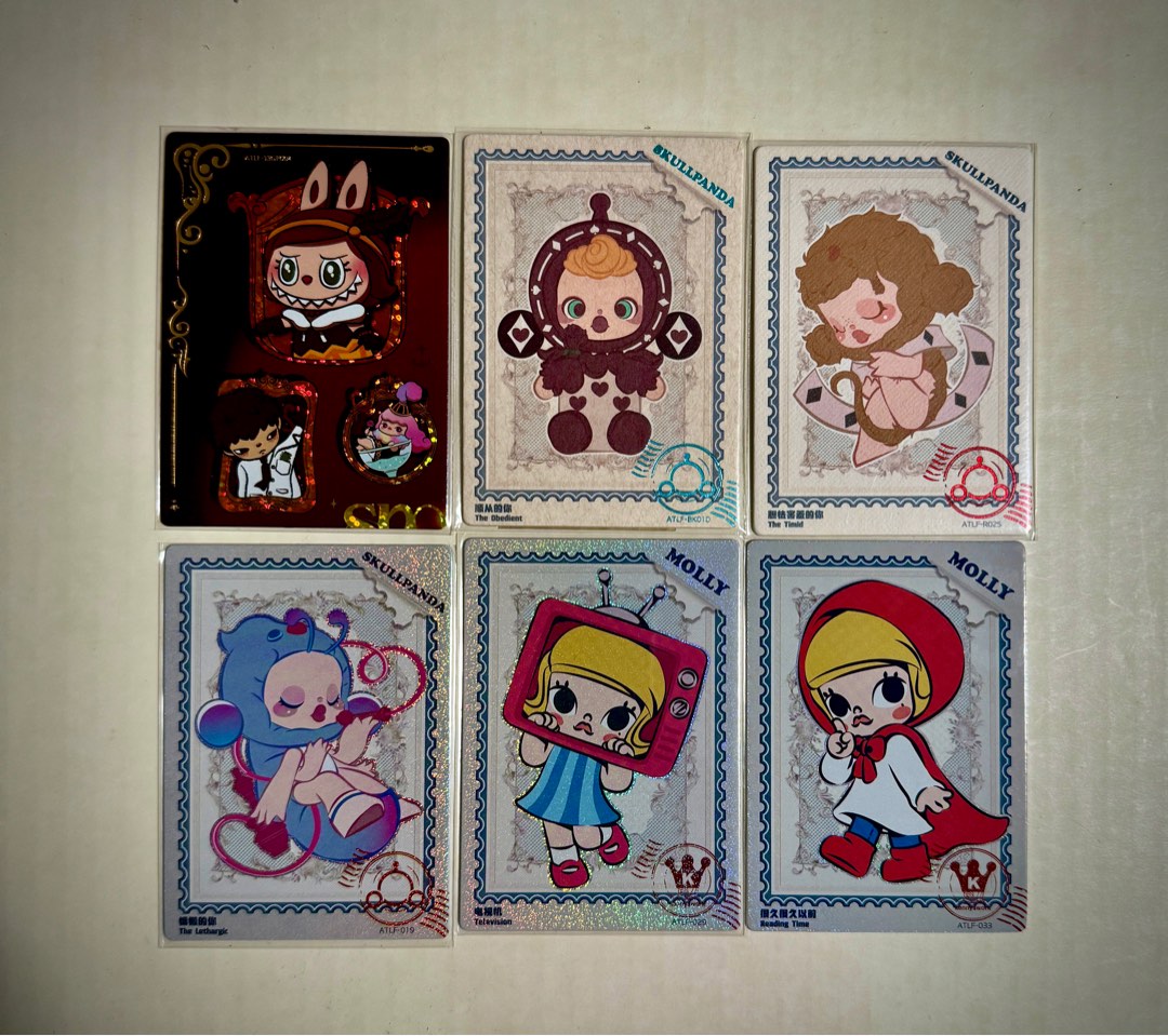 POP MART Pop Cards Bundle of 6 (Skullpanda, Molly and Labubu), Hobbies ...